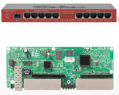 Mikrotik RouterBoard RB2011LS complete 1 SFP port plus 10 port 10/100 ...